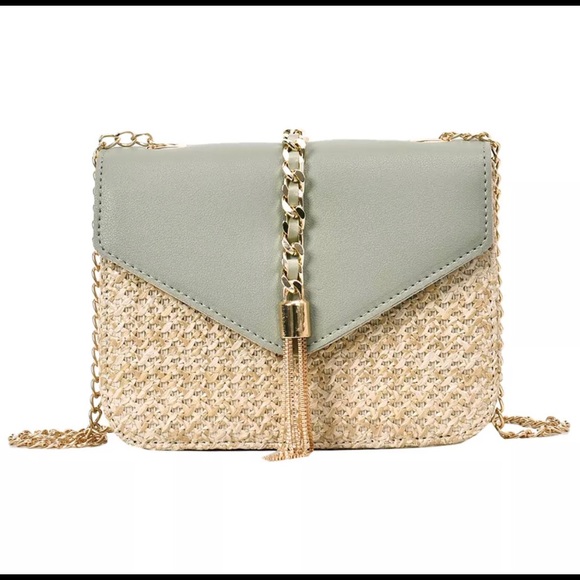 Bags | Rectangular Crossbody Straw Wicker Rattan Purse | Poshmark